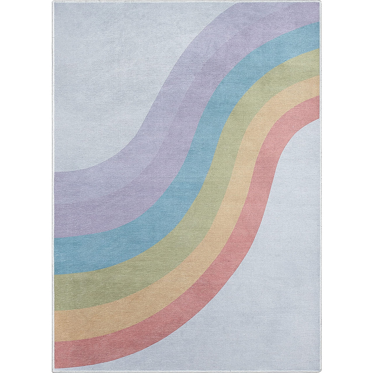 Well Woven Rainbow Stripes Multicolor 5' x 7' Apollo Kids Collection