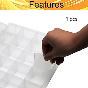Juvielich Clear Plastic Organizer Box, 28 Grids Adjustable and Fixed Storage Container Jewelry Box for Beads Art DIY Crafts Jewelry Fishing Tackles 13.78"x8.46"x1.77"(LxWxH)