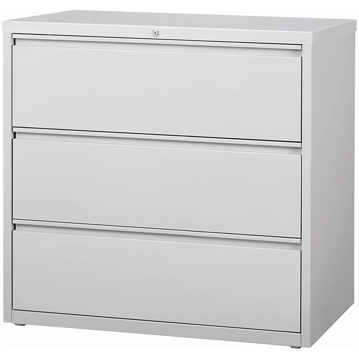 Hirsh 42-in Wide HL8000 Series Metal 3 Drawer Lateral File Cabinet Light Gray