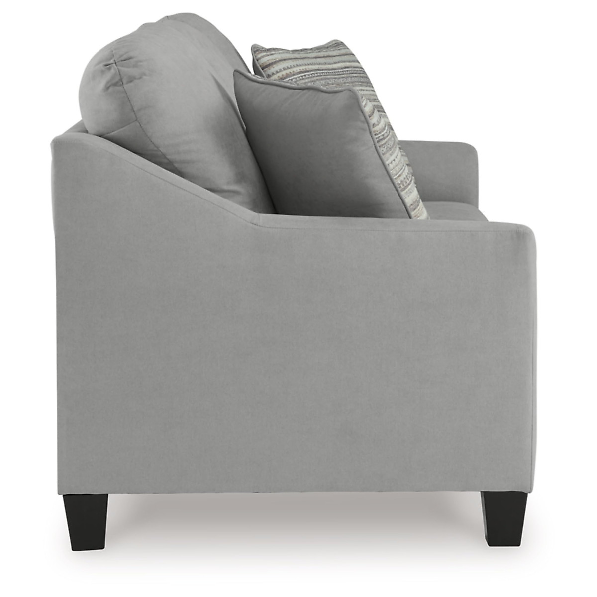 Signature Design by Ashley Adlai Casual 2-in-1 Queen Sofa Sleeper with Folding Memory Foam Mattress and 2 Toss Pillows, Light Gray