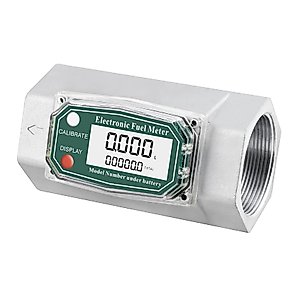 Epidioxi Turbine Flow Meter Electronic Digital Flow-Meter Aluminum Alloy Liquid Water Diesel Gasoline Methanol Kerosene Oil (2 inch Internal Thread Gauge)