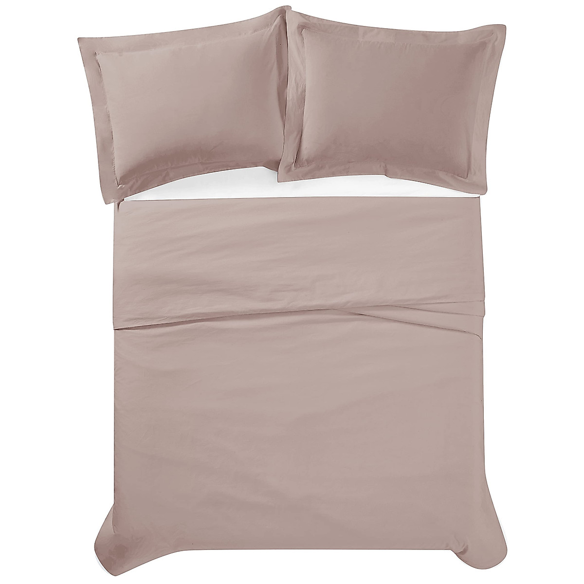 Vince Camuto - 400 TC Full/Queen 3 Piece Duvet and Sham Set - Percale Cotton Collection - Blush