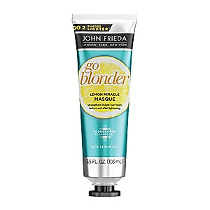 John Frieda Go Blonder Lemon Miracle Masque, In-shower Hair Treatment, Helps Strengthen Lightened Hair Fibers, 3.5 Ounce