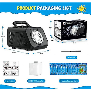 Bubble Machine, Automatic Bubble Blower with 20000+ Bubbles Per Minute, Portable Bubble Machine for Kids and Toddler with 2 Speed Levels, Outdoor Toys for Parties, Birthday, Wedding, Christmas