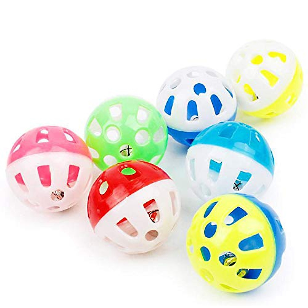 SPDD 10pcs Hollow Rolling Bell Ball Pet Bird Toy Parrot Chew Cage Fun Toys Parakeet Cockatiel Parrot Pet Toy