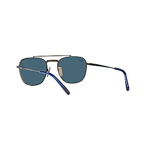 Ray-Ban RB8258 Frank II Titanium Pilot Sunglasses, Gunmetal/Polarized Blue, 54 mm