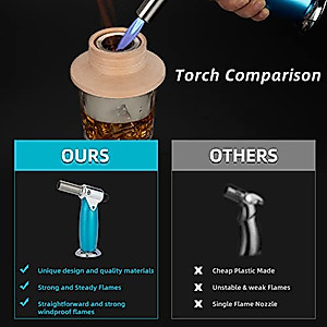 Cocktail Smoker Kit With Torch, Old-fashioned Whiskey Smoker Infuser Kit for Party, 6 Flavored for Cocktail, Whiskey, Bourbon Smoker Lover, Gifts for Birthday, Men, Dad, Husband (Without Butane)