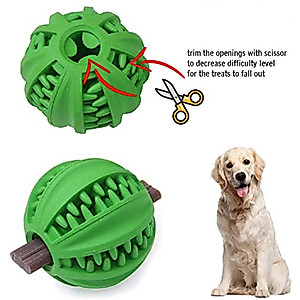 Dog IQ Ball Toy - Interactive Dog Enrichment, Mental Stimulation Treat Embedding Rubber Ball Reduce Boredom (3 inches)
