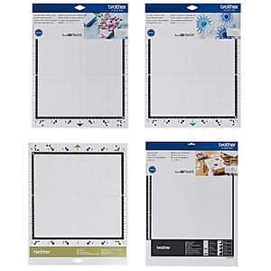 Brother ScanNCut DX Mats 4-Pack, 12" x 12", Standard Tack, Low Tack, Fabric Mat and Scanning Mat
