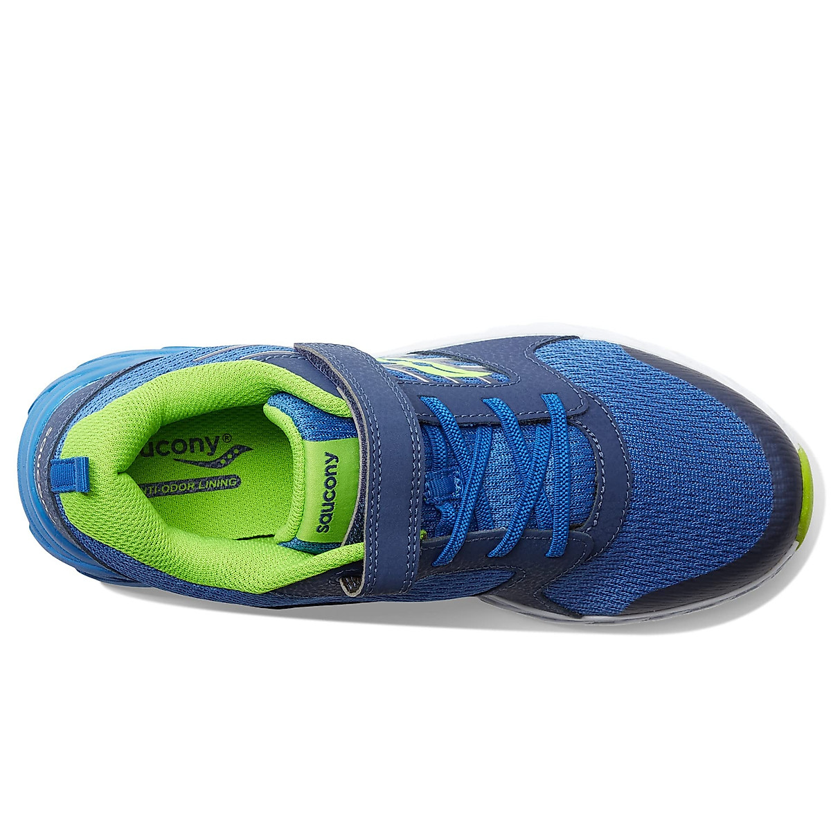 Saucony Wind Alternative Closure 2.0 Running Shoe, Blue/Green, 1 Wide US Unisex Big_Kid