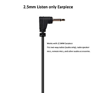HYS 2.5mm Receiver/Listen Only Earphone TC-617 G Shape Soft Flexible Ear Hook Earpiece Headset for Two-Way Radios, Transceivers and Radio Speaker Mics Jacks