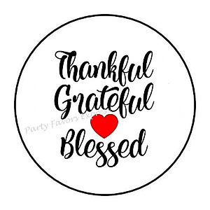 Thankful Grateful Blessed Envelope Seals Labels 1.5" Stickers (30)