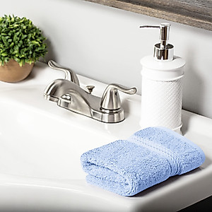 Superior Egyptian Cotton Pile 10 Piece Towel Set, Includes 2 Bath, 4 Hand, 4 Face Towels/Washcloths, Ultra Soft Luxury Towels, Thick Plush Essentials, Guest Bath, Spa, Hotel Bathroom, Light Blue