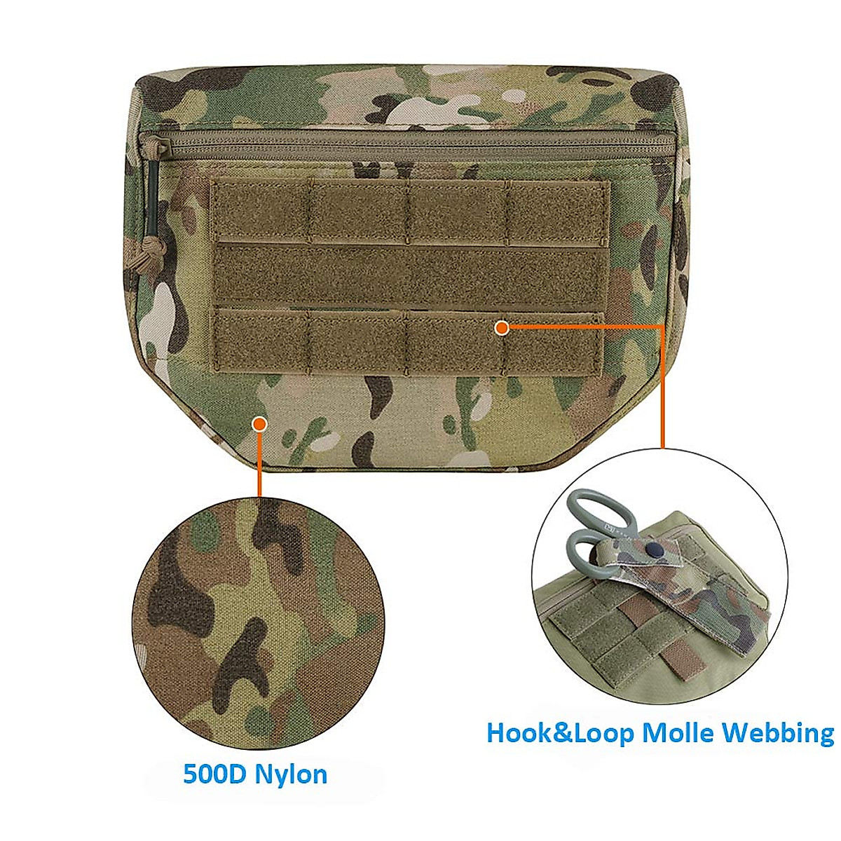 KRYDEX Tactical Dump Drop Pouch with Hook and Loop for JPC CPC AVS Vest Utility Tool Bag Airsoft Paintball (Upgrade Pouch-MC)