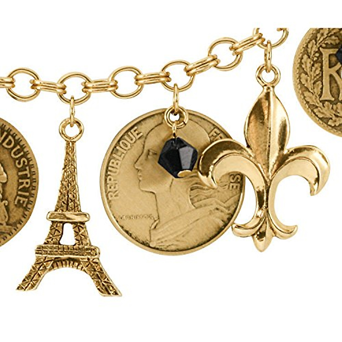 French Coin Charm Bracelet