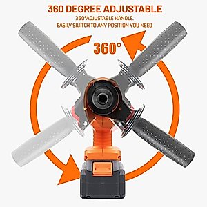Heywork Cordless Rotary Hammer Drill, 4 Modes Variable Speed and Adjustable Handle, SDS-Plus Chuck Hammer Drill with 21V 2*4.0Ah Li-ion Battery and Charger, Electric Hammer Drill for Wall, Concrete.