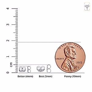 MAX + STONE Better Butterfly Push Backs for Stud Earrings for Women in 14k White Gold