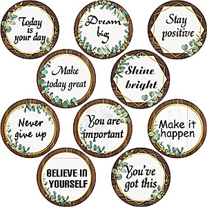 50pcs Positive Sayings Accents Eucalyptus Motivational Classroom Cutouts Decors Growth Mindset Chips Inspirational Quotes Bulletin Board Class Door Decorations
