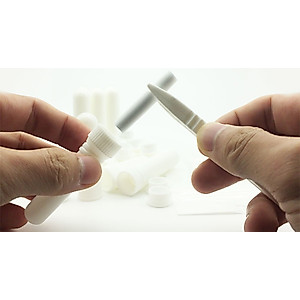 zison Essential Oil Aromatherapy Blank Nasal Inhaler Tubes, 24 Complete Sticks + Including 12 extra Stick +2 Polyethylene Pipette Droppers +1Plastic tweezers