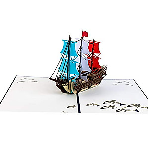 NOJOYA Warship 3D Pop Up Card for All Occasions - Happy Birthday Pop Up Card, Father's Day, Anniversary, Retirement Card for Men, Dad, Husband, Son, Brother, Grandpa, Boss