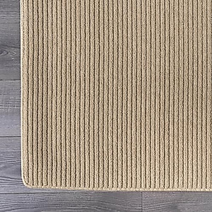 Beverly Rug Non-Slip Modern Rug 8x10 Solid Traditional Rubber Backing Machine Washable Soft Thin Indoor Area Rugs for Living Room Stain Resistant Non Shedding Casual Carpet (8 x 10 Beige)