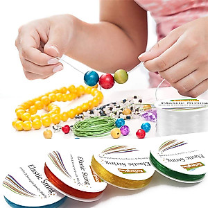 EuTengHao 10 Packs Crystal String 0.8mm Elastic String Elastic Cord Stretchy Bracelet String Bead Cord for Bracelet, Beading Jewelry Making（10 Colors, 150m）