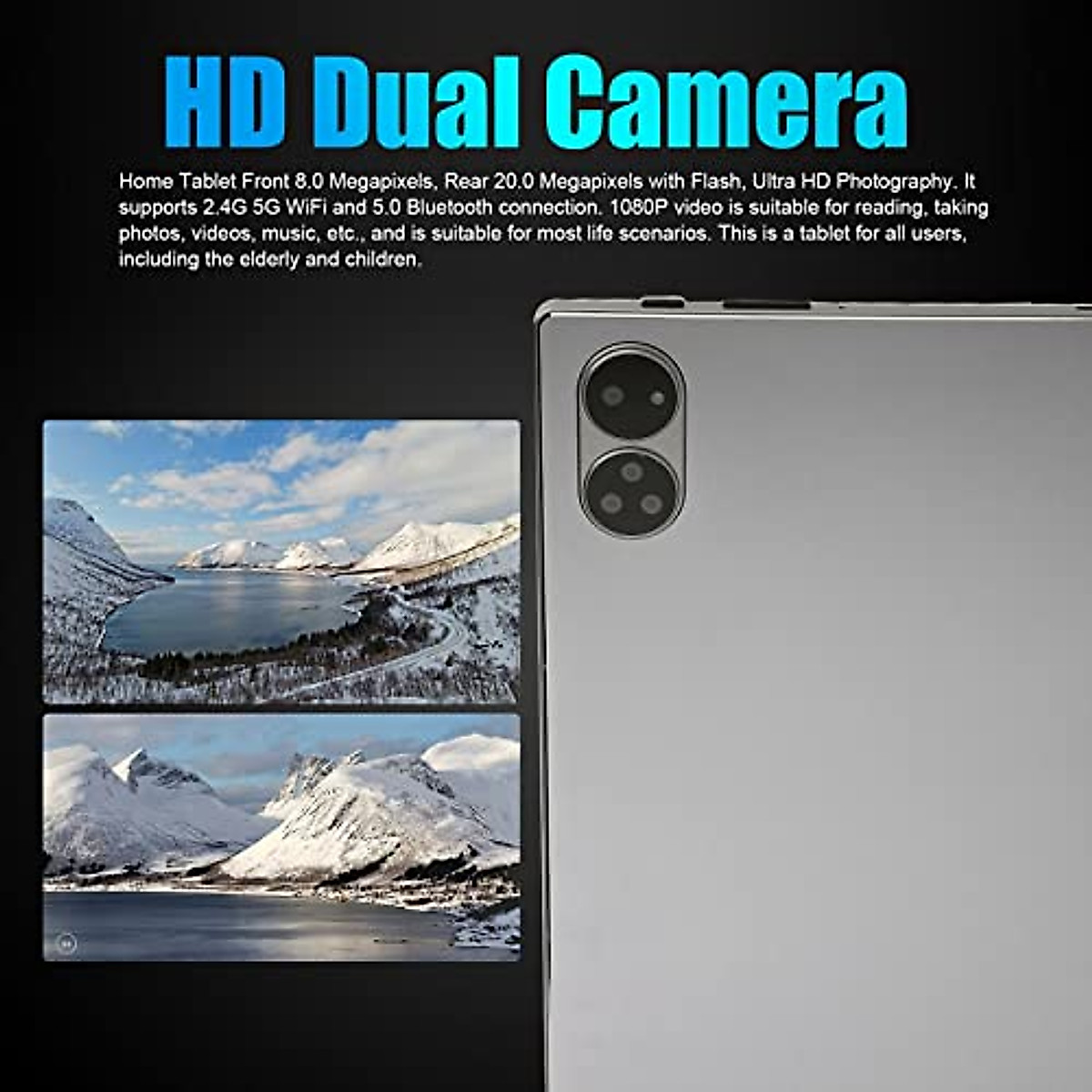 10 Inch Tablet Kids Tablet 6GB 128GB 2.4G 5G Dual Band WiFi Silver Gray 4G Office Caller UK Plug