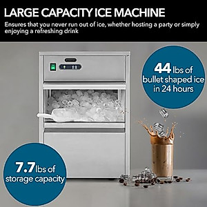 Whynter FIM-450HS Freestanding Maker-44lb Capacity Ice Makers, One Size, Silver