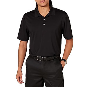 Amazon Essentials Men's Golf Polo Shirt, Quick Dry, Short Sleeve, Black, Large