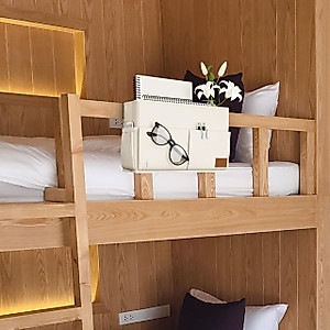 Large Bedside Caddy With Big Pockets And Bottle Holder to Easily Organize All Your Accessories - The Perfect College Dorm Room Storage Essential for Students - Fits All Hospital Beds & Wheelchairs