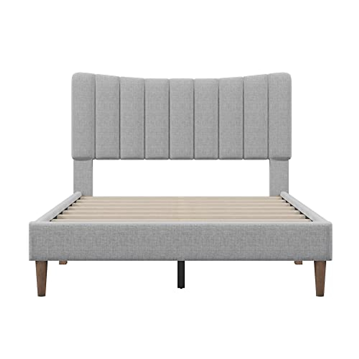 Livavege Bed Frame Full Size with Wingback Headboard, Upholstered Platform Bed Frame with,Solid Wood Slats Support, Full Bedframes No Box Spring Needed, Noise-Free