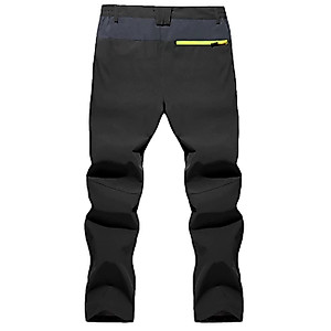 MAGCOMSEN Hiking Pants Mens Spring Pants for Men Waterproof Pants Camping Pants Mens Work Pants with Zipper Pockets Lightweight Pants for Men Black