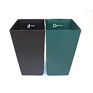 Hospitality Source Dual Chamber Recycling Waste Bin Cordoba Brown 14.5" x 9" x 12" 22.5 liters