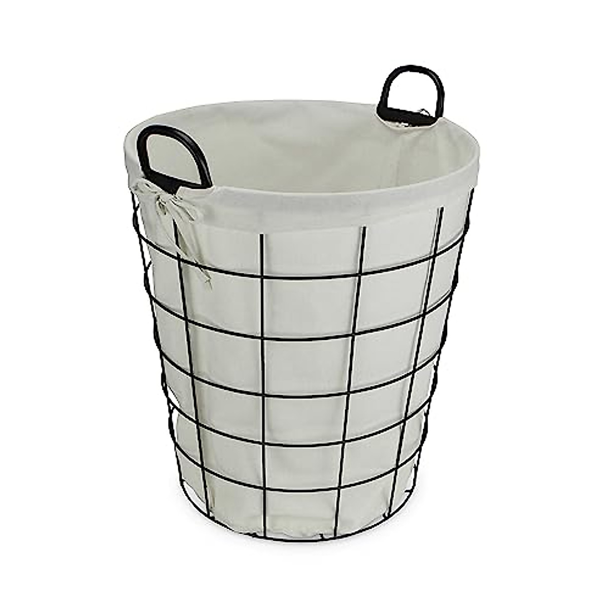 Cheung's 16S005 Lined Metal Wire Basket with Handles, Black