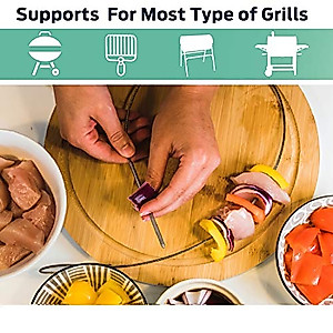 Stainless Steel Flexible Skewers Set of 2 - Metal Kebab BBQ Skewers – Perfect for Closed Lid BBQ Grilling Or *Ninja type grills