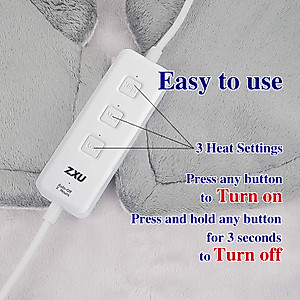 ZXU Large Heating Pad for Neck, Shoulders and Back Pain, 38" x 26" XXXL Fast Heating Wrap with Weighted Edge,2.2lbs, Dry & Moist Heat, 3 Heat Settings, Auto Shut-Off,Fast-Heating Hot Heated Pad