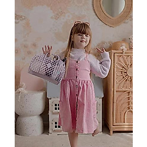 Makukke Jelly Bag for Women,Beach Tote Bag Womens' Fashion Plastic Jelly Purse,80's Retro Purse with Burlap Bags