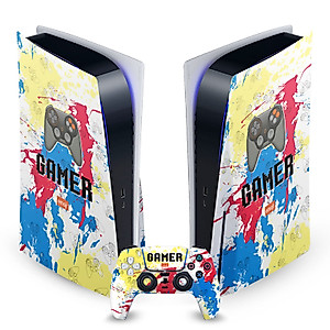 Head Case Designs Officially Licensed Emoji Gamer Art Patterns Matte Vinyl Faceplate Sticker Gaming Skin Case Cover Compatible with Sony Playstation 5 PS5 Disc Edition Console & DualSense Controller