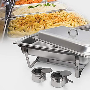 ExcelSteel Kitchenware Dinner Perfect for Banquets, Buffets, Parties 9-Quart Heavy Duty Rectangular Stainless Chafing Dish Set, 9 qt