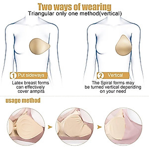 CYTMTZGA Latex Foam Mastectomy Breast Prosthesis Breast Forms Lightweight Ventilation Used Women Pocket Post-Surgery Bra Sp2L