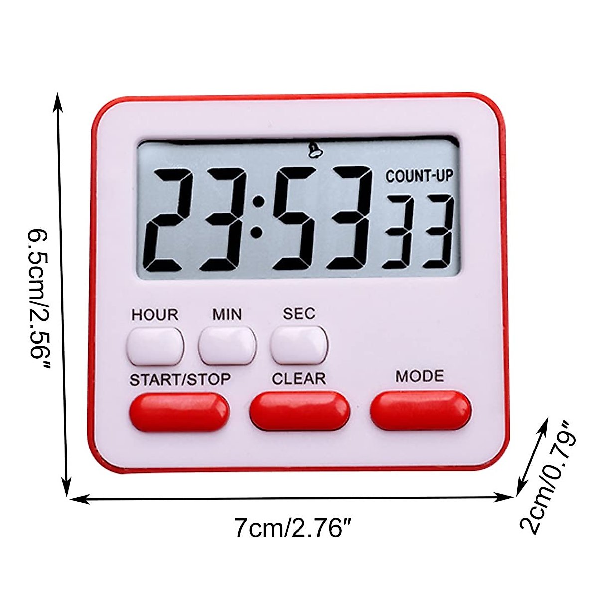 Jeeje Electronic Kitchen Timer, Large Screen with Multifunctional Count up Countdown Alarm Clock Silence Memory Magnetic Suction Snooze Battery Powered for Students Baking