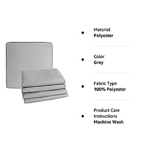Glogex Outdoor Cushion Covers for Patio Furniture - Gray 24x24x4, Set of 4 Waterproof Patio Cushion Slipcovers Replacement, Outdoor Furniture, Chair, Sofa, Couch