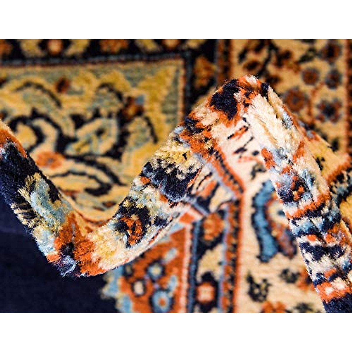 Unique Loom Reza Collection Traditional Persian Style Area Rug, 5 x 8 ft, Navy Blue/Ivory