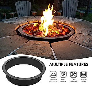 ARTYUIO Fire Ring 45'' Outer, Solid Steel Wood Burning Fire Pit Ring Above/In-Ground DIY Campire Ring for Outdoor Camping, Backyard