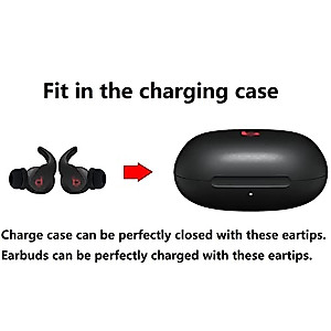 BLLQ Ear Tips Replacement for Beats Fit Pro/Studio Buds, 6 Pairs Double Flange Silicone Eartips Earbuds Tips Compatible with Beats Studio Buds/Fit Pro,S/M/L 3 Size,Black 2F6PSML