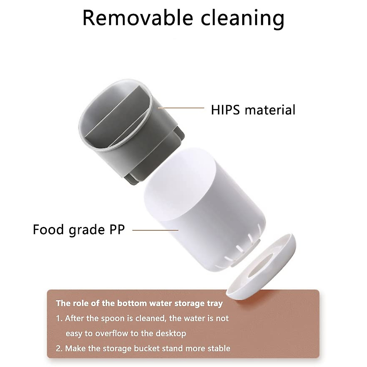 JLJLcio Kitchen Utensil Holder for Countertop,Plastic Round Knife Holder for Safe,Kitchen Gadgets with Removable Divider and Drain Design,Cooking Utensil Organizer for Knives/Forks/Spoons(Grey)