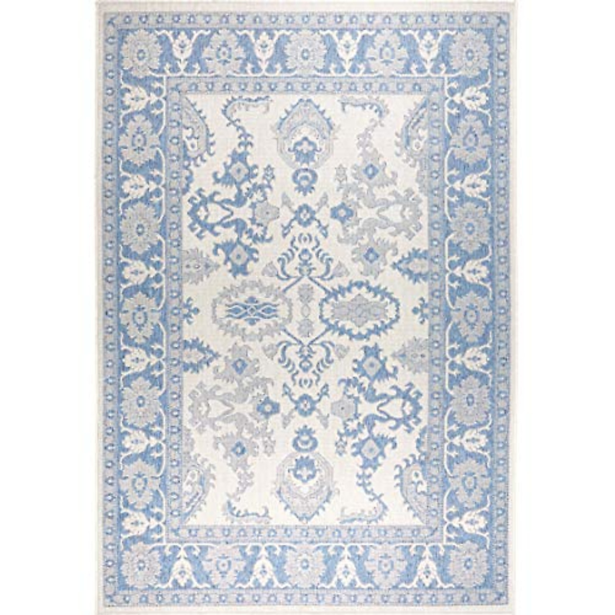 Home Dynamix Nicole Miller Patio Country Ayana Indoor/Outdoor Area Rug, 5'2"x7'2", Traditional Gray/Blue