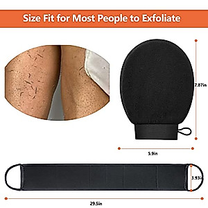 2 in 1 Exfoliating Glove & Back Scrubber for Shower - Exfoliating Body Scrubber for Soft Skin, Dead Skin Remover for Body Exfoliator, Back Exfoliator, Korean Exfoliating Mitt for Body, Shower Gloves