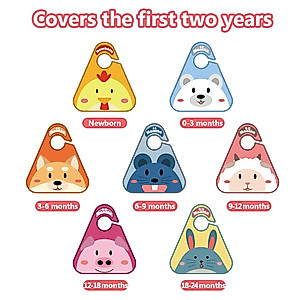 MEEGEEM Kimuise 12 pcs Baby Nursery Clothes Closet Organizer Dividers, Double Side Designed, Kid Clothing Rack Size Hangers,No-Slip,Newborn to 24 Months