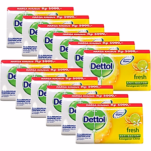 Dettol Anti-Bacterial Bar Soap, Re-Energize Fresh, 110 Gr / 3.88 Oz (Pack of 12)